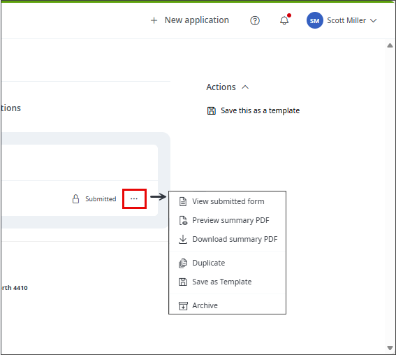 Forms or application tabs